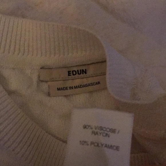 EDUN | Sweaters | Edun White Fringe Sweater Top | Poshmark